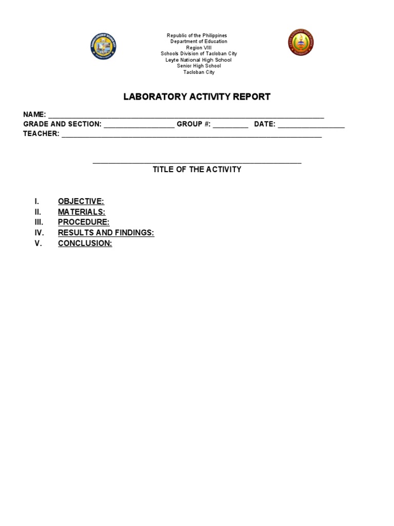 Laboratory Activity Report Template | PDF | Social Science