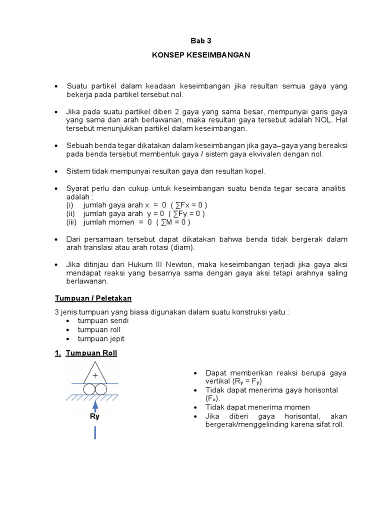 KONSEP KESEIMBANGAN DALAM MEKANIKA TEKNIK | PDF