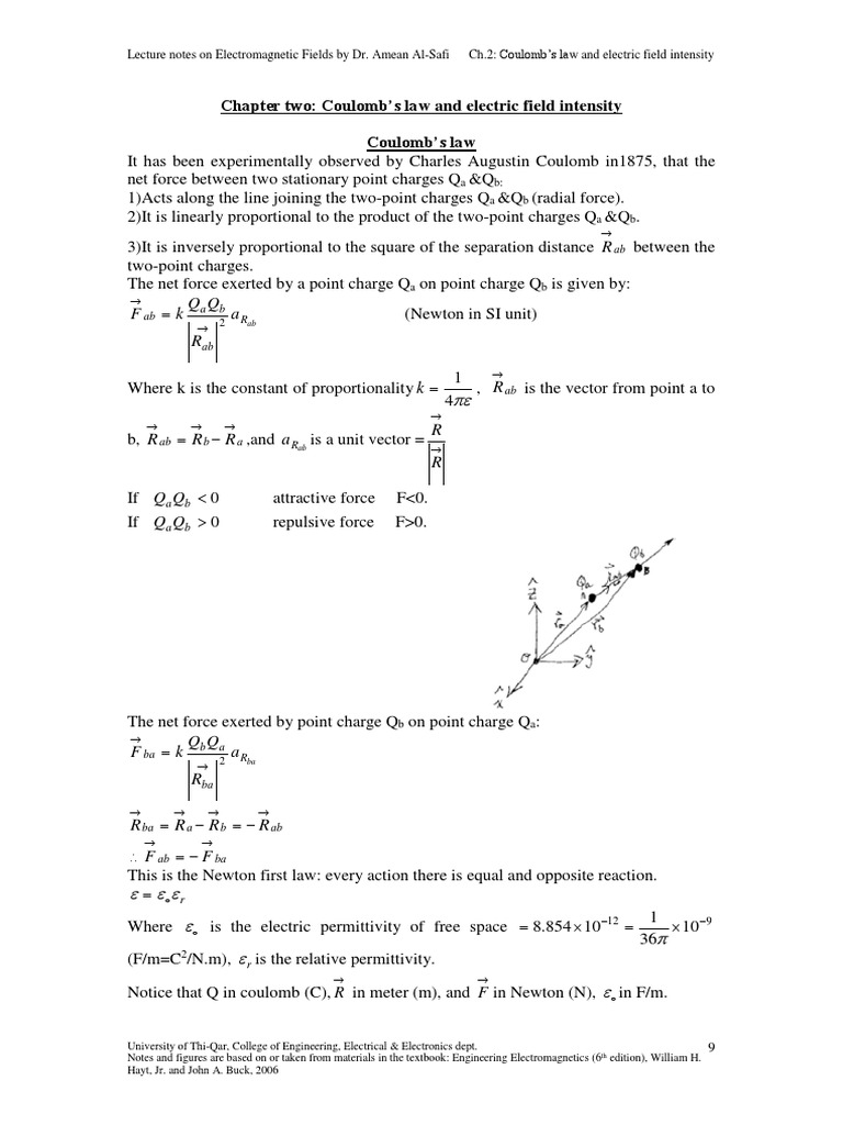 Chapter Two | PDF | Electric Field | Force