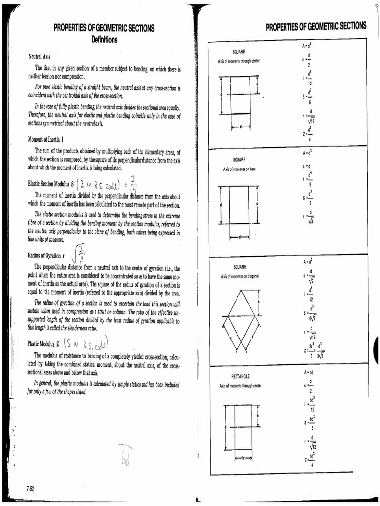 Section Properties Calculation For Structural Design | PDF