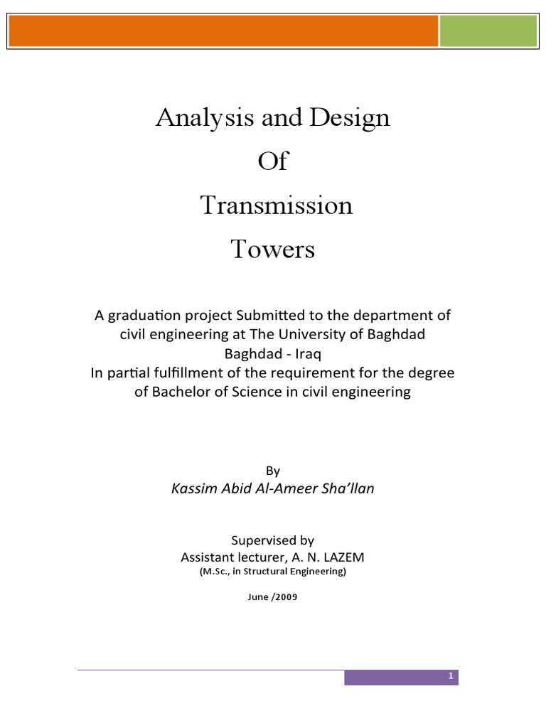 Analysis and Design of Transmission Towers | PDF