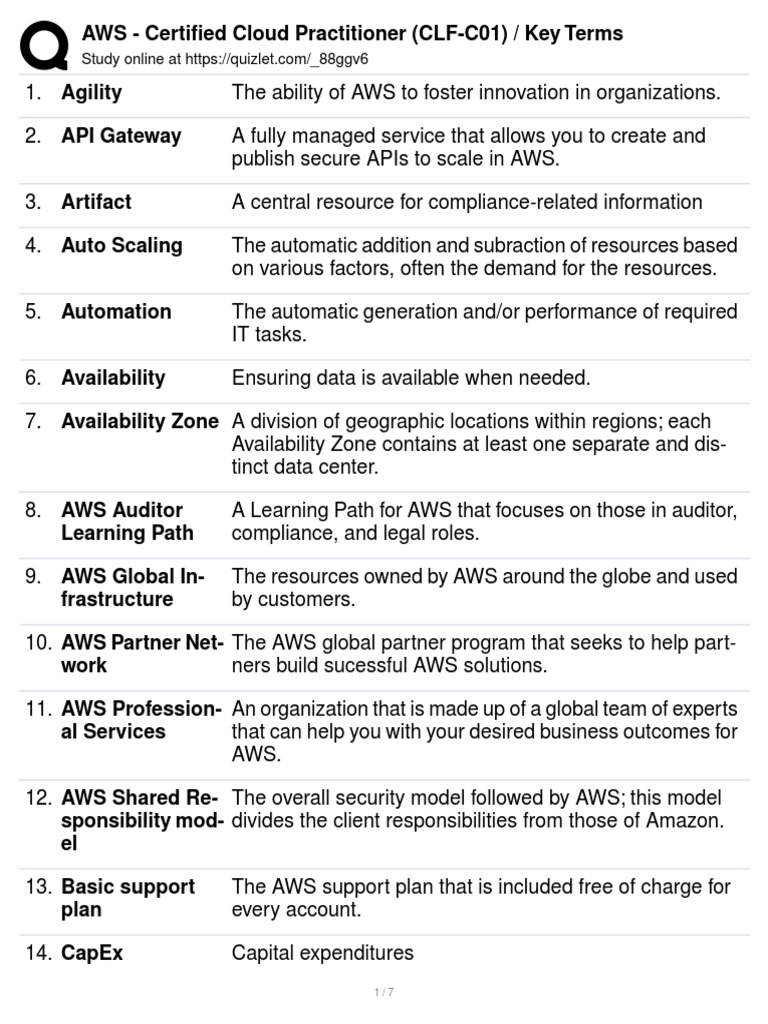 Key Terms | PDF | Cloud Computing | Amazon Web Services