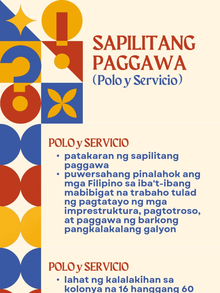 Sapilitang Paggawa: (Polo y Servicio) | PDF