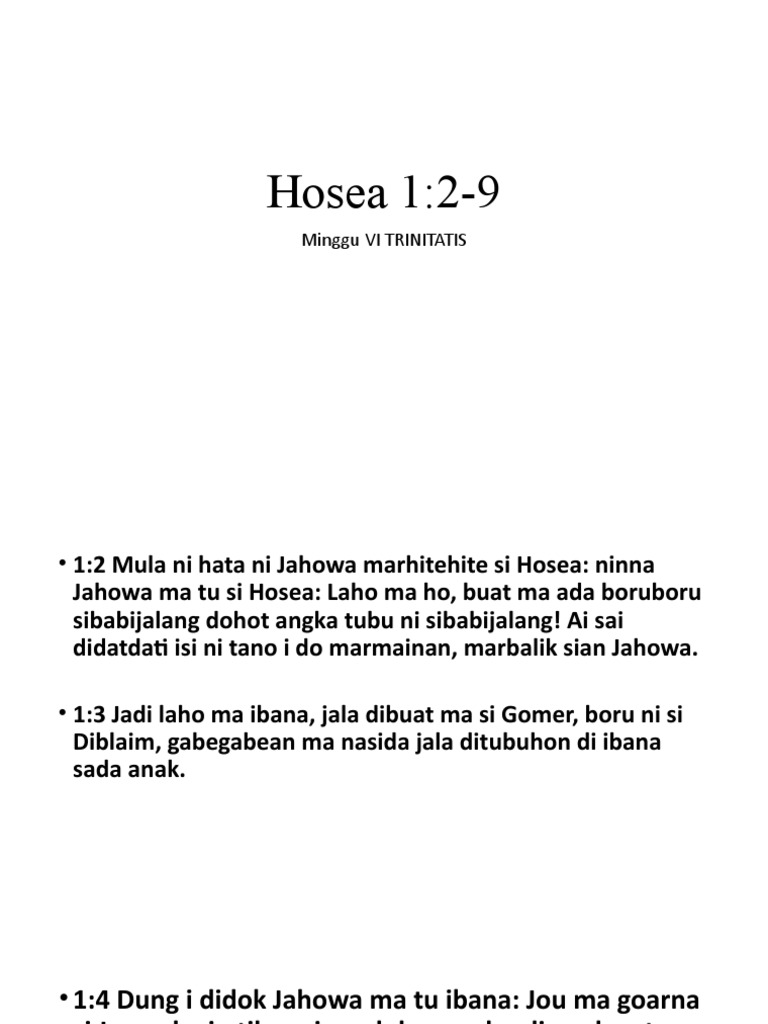 Hosea 1-2-9.JB | PDF
