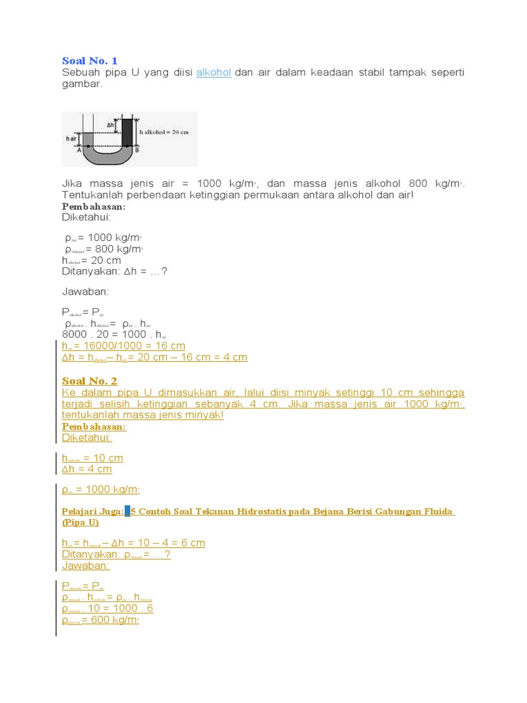 Soal Pipa Hidro | PDF | Sains & Matematika | Teknologi & Rekayasa