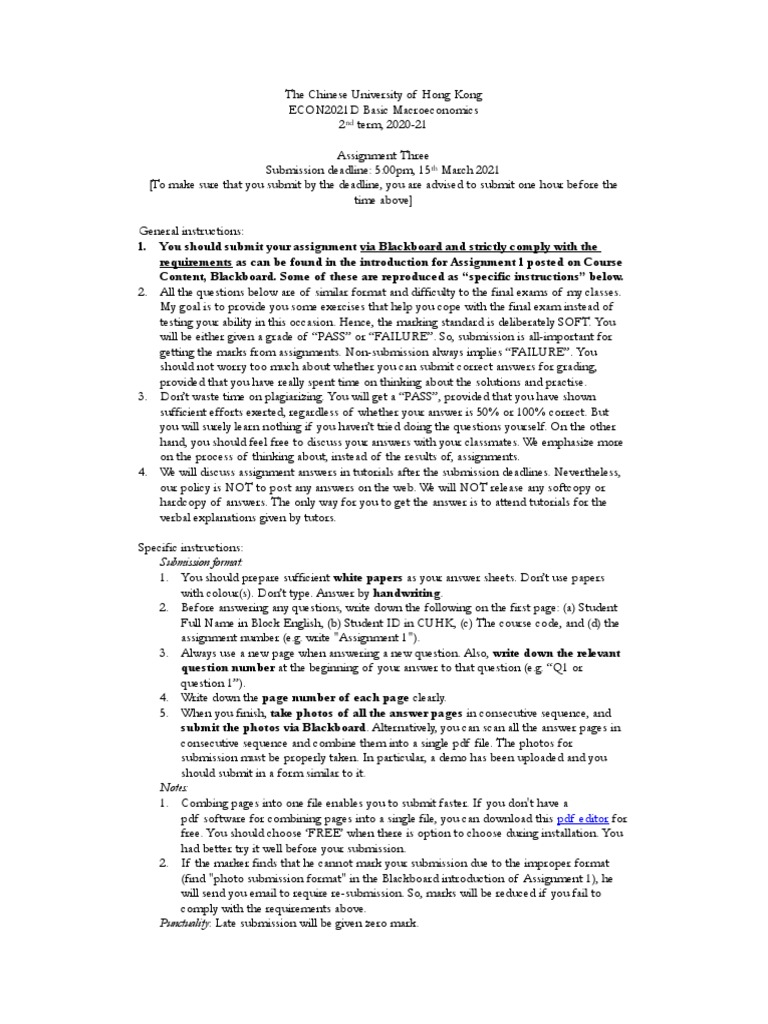 Macro Assignment 3 Pdf Economics Economies