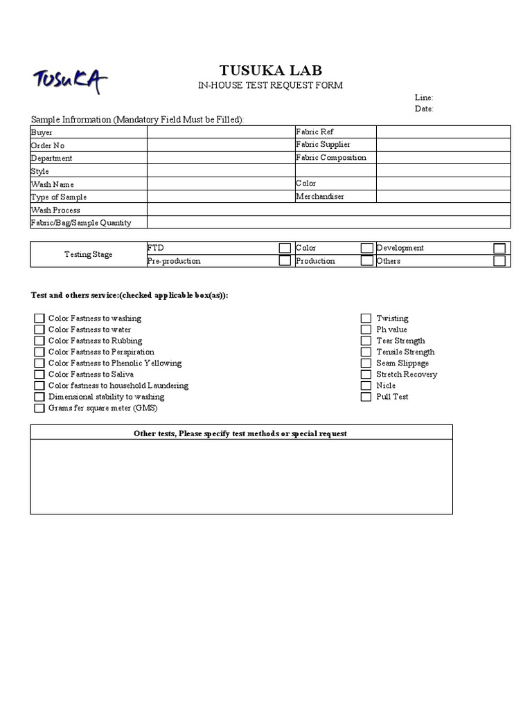 Lab Test Formet | PDF