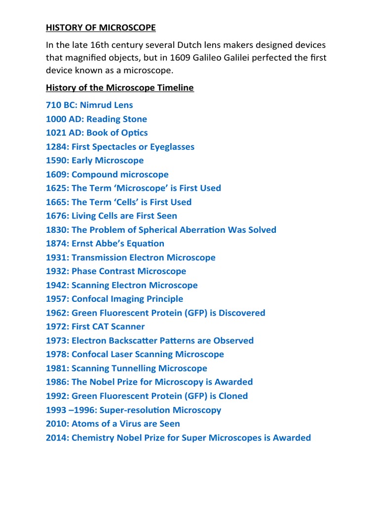 History of Microscope | PDF