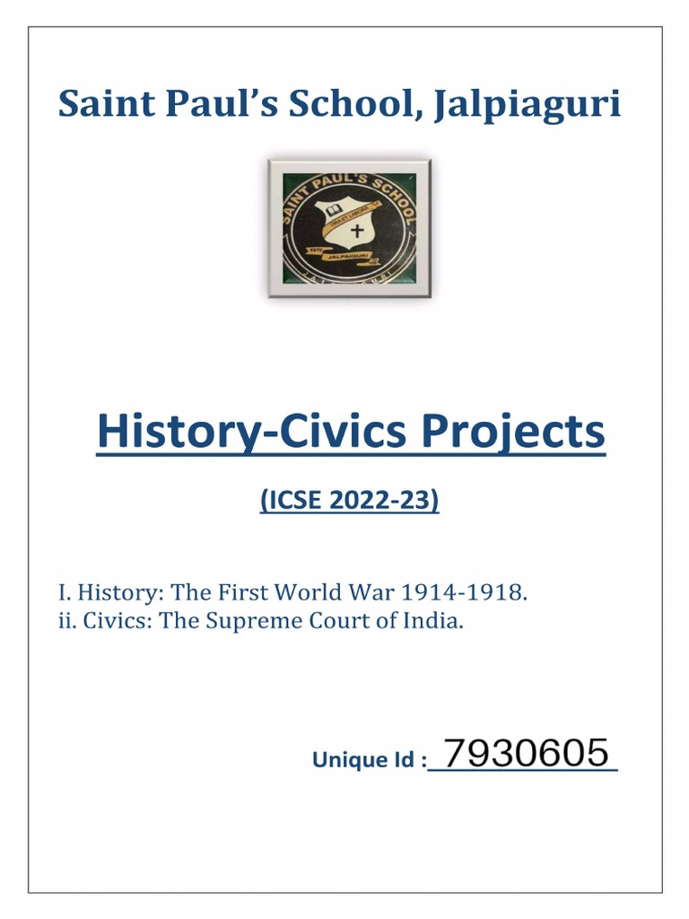 Icse Project Front Page Pdf 