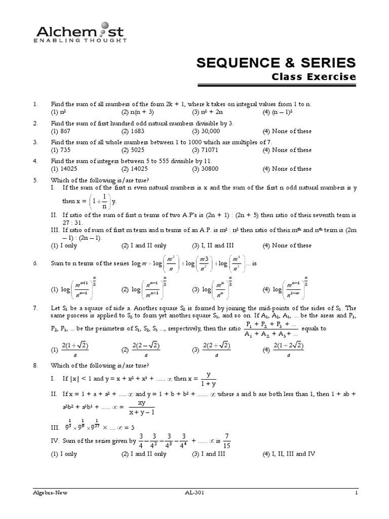 Sequence & Series | PDF | Mathematical Analysis | Discrete Mathematics
