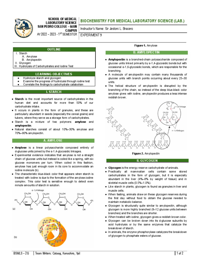 Experiment 9 - Hydrolysis of Carbohydrates | PDF | Glycogen | Starch