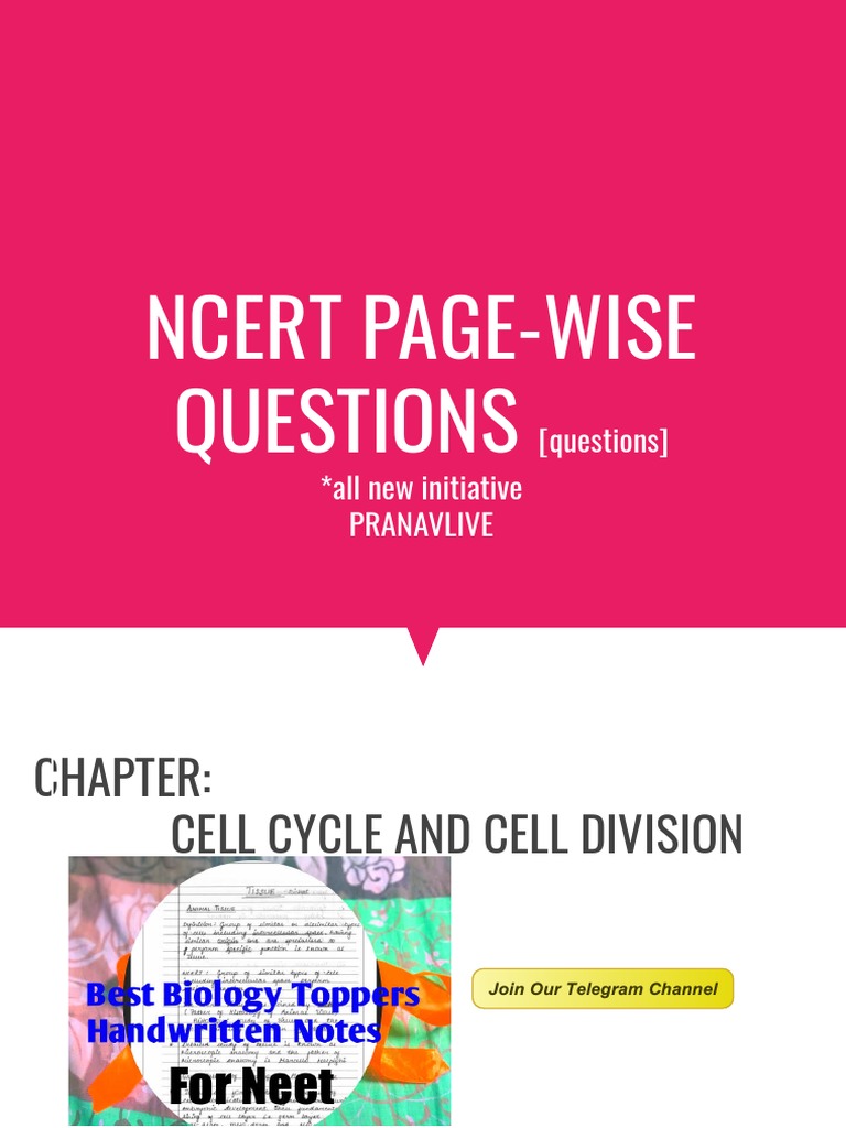 NCERT Cell Cycle & Division Questions | PDF | Meiosis | Mitosis