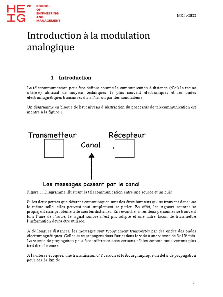 Introduction à la modulation analogique | PDF | Modulation | Ingénierie ...