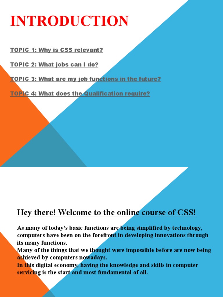 Introduction To Css | PDF | Educational Technology | Information Technology