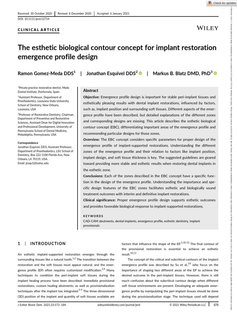 EBC概念 J Esthet Restor Dent - 2021 - Gomez‐Meda - The esthetic ...