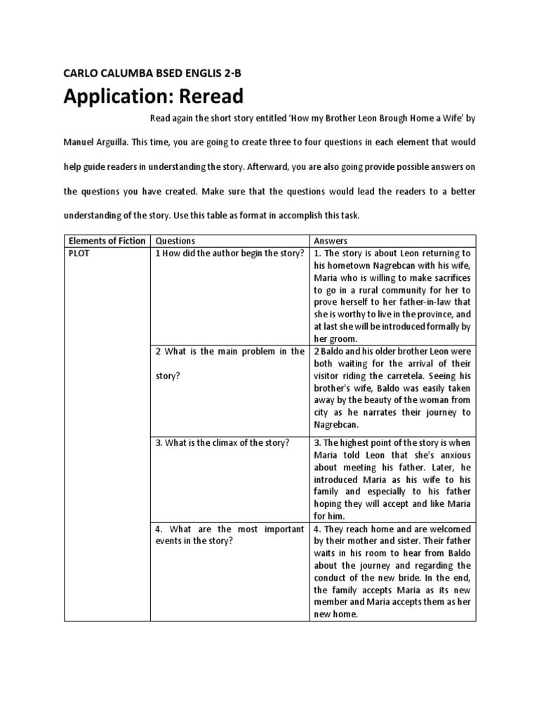 CARLO CALUMBA LIT 223 Module 1 Lesson 3 Application | PDF | Narration ...