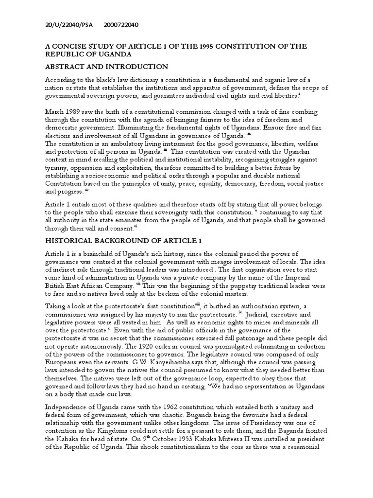 Constitutional Law PDF | PDF | Uganda | Governance