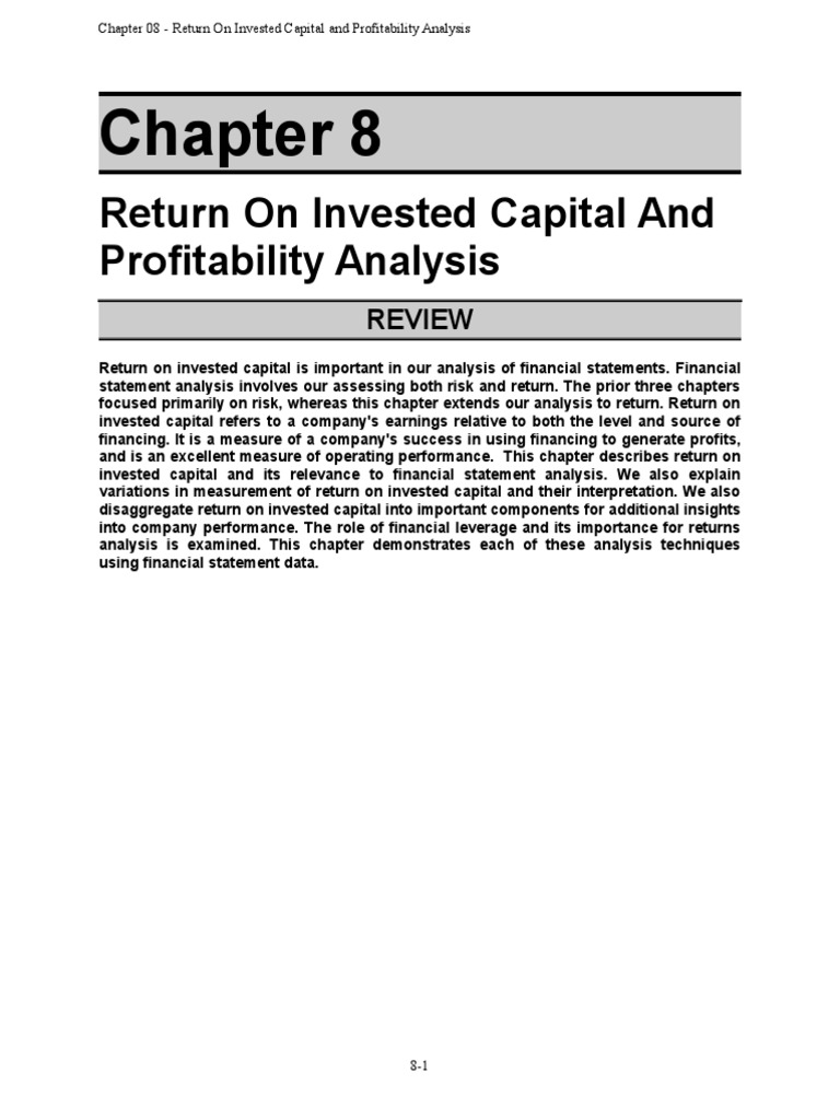 CH 08 Return On Invested Capital and Profitability Analysis | PDF | Return On Equity | Equity ...