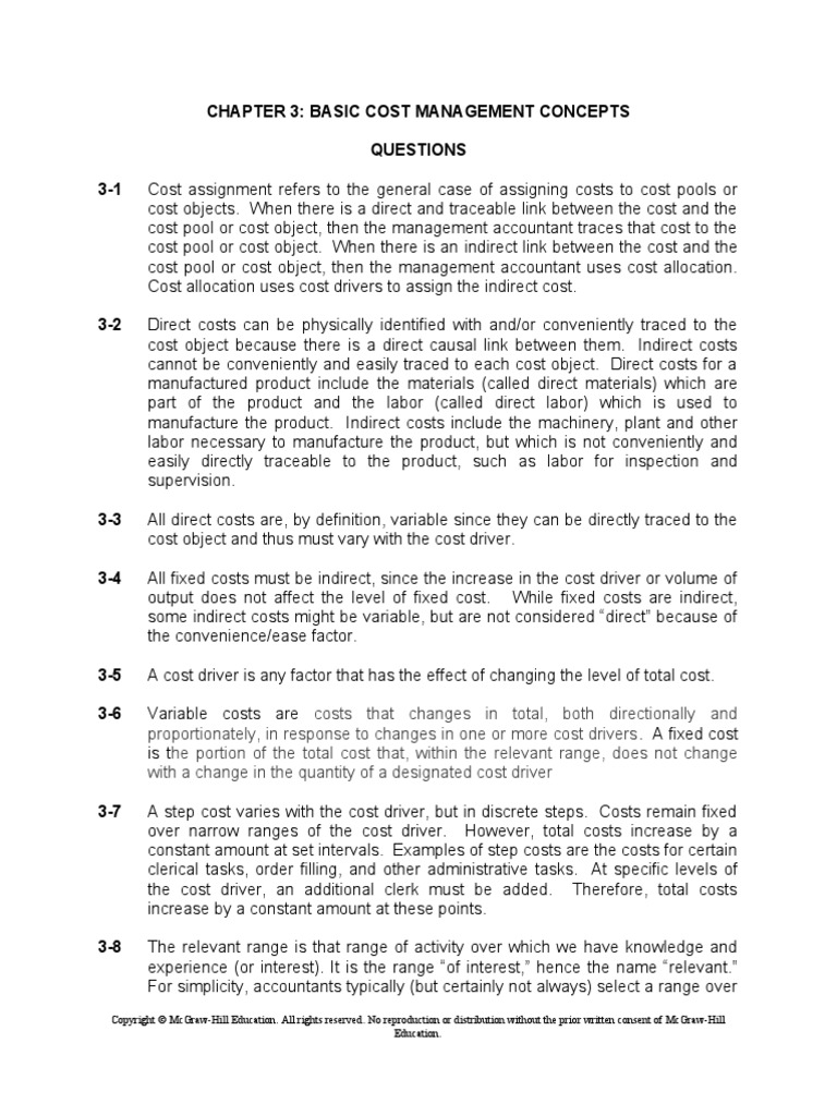 Blocher8e EOC SM Ch03 Final | PDF | Cost Accounting | Airlines