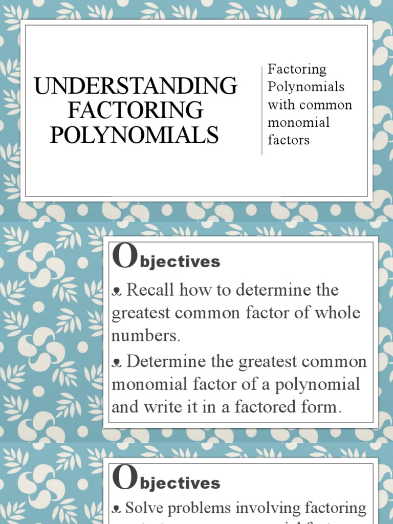 Factoring Polynomials - Grade 8 | PDF