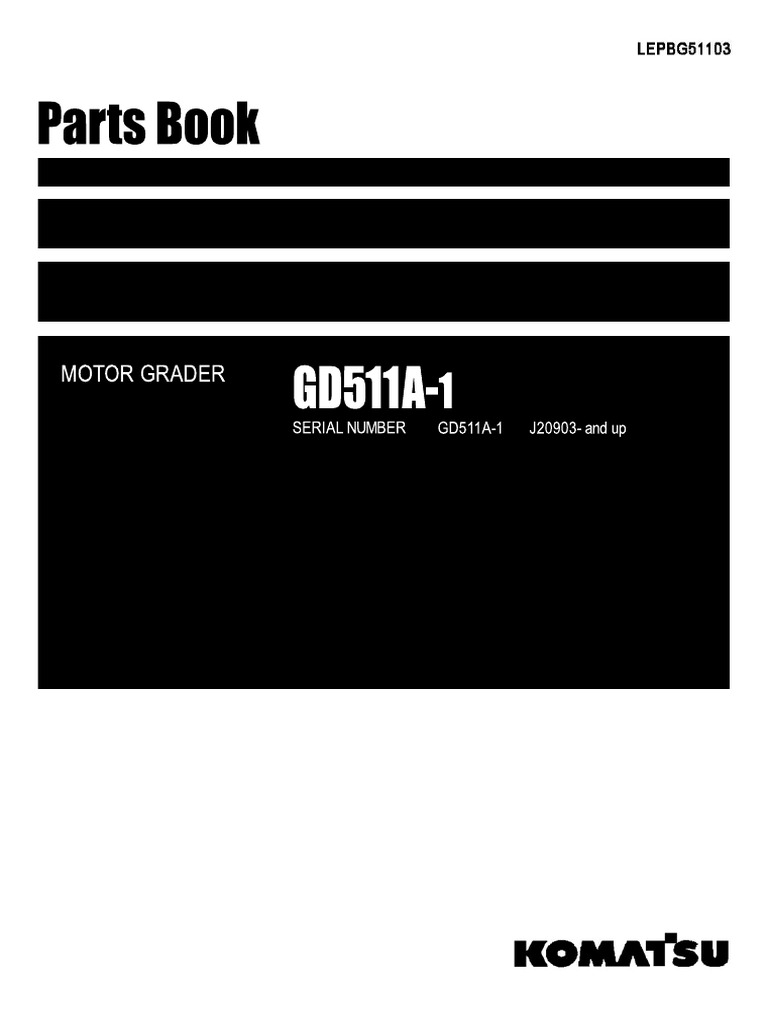 Parts Book GD511A-1 - LEPBG51103 | PDF | Fuel Injection | Clutch