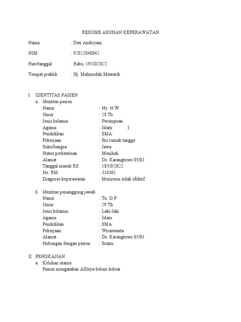 Resume Askep Obgyn | PDF