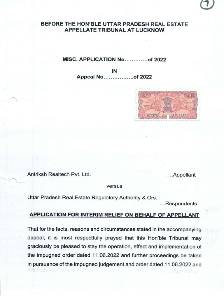 Interim Relief Application | PDF