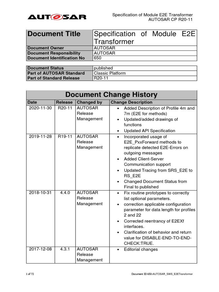 Autosar Sws E2etransformer | PDF | Computers
