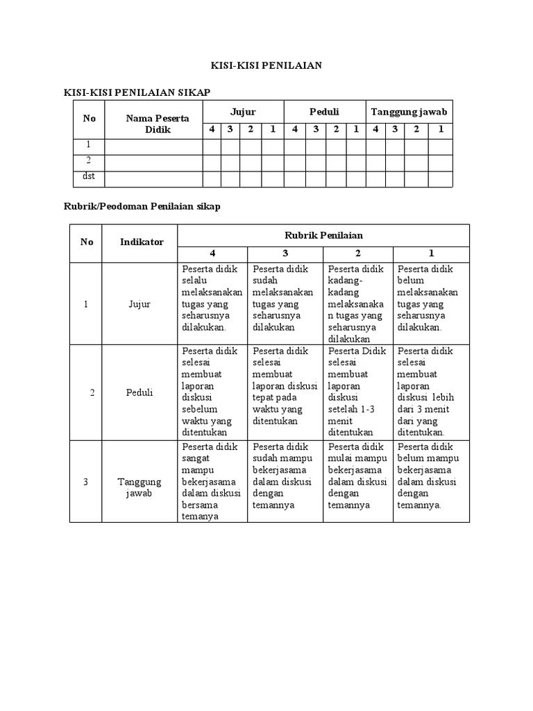 Rubrik Penilaian | PDF