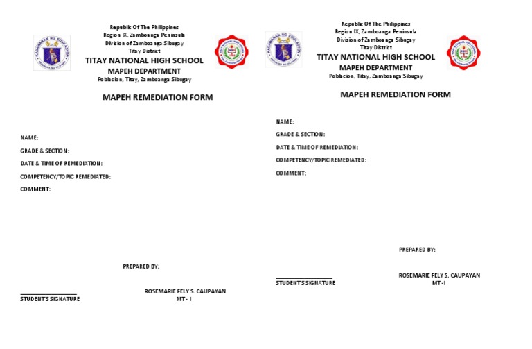 Remediation Form | PDF