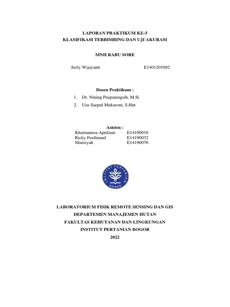 E1401201092 - Serly Wijayanti - Laporan Penginderaan Jarak Jauh Minggu 6 | PDF