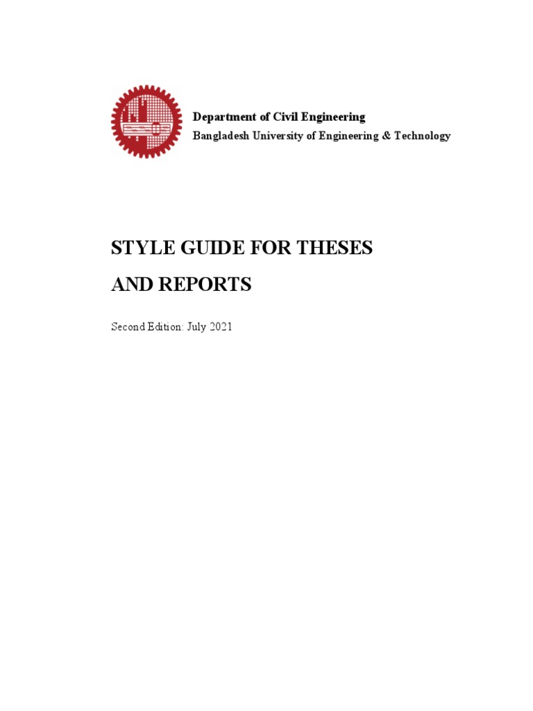 BSC Thesis StyleGuide CE BUET July 2021 | PDF | Academic Degree | Thesis