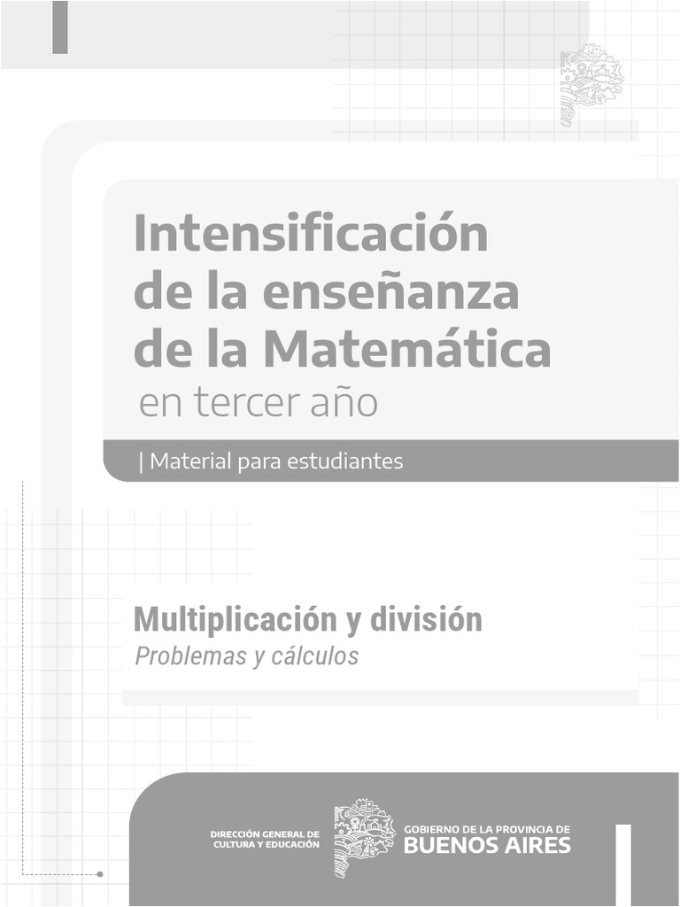 Material para Estudiantes de Tercero. Multiplicacion y Division | PDF