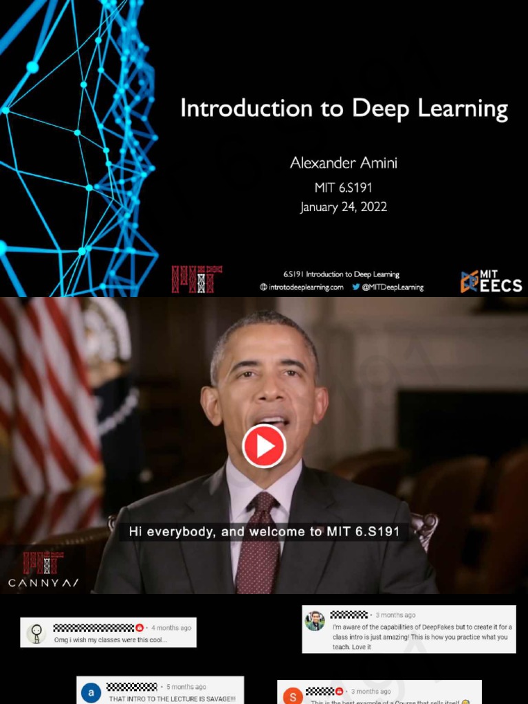 6S191 MIT DeepLearning L1 | PDF