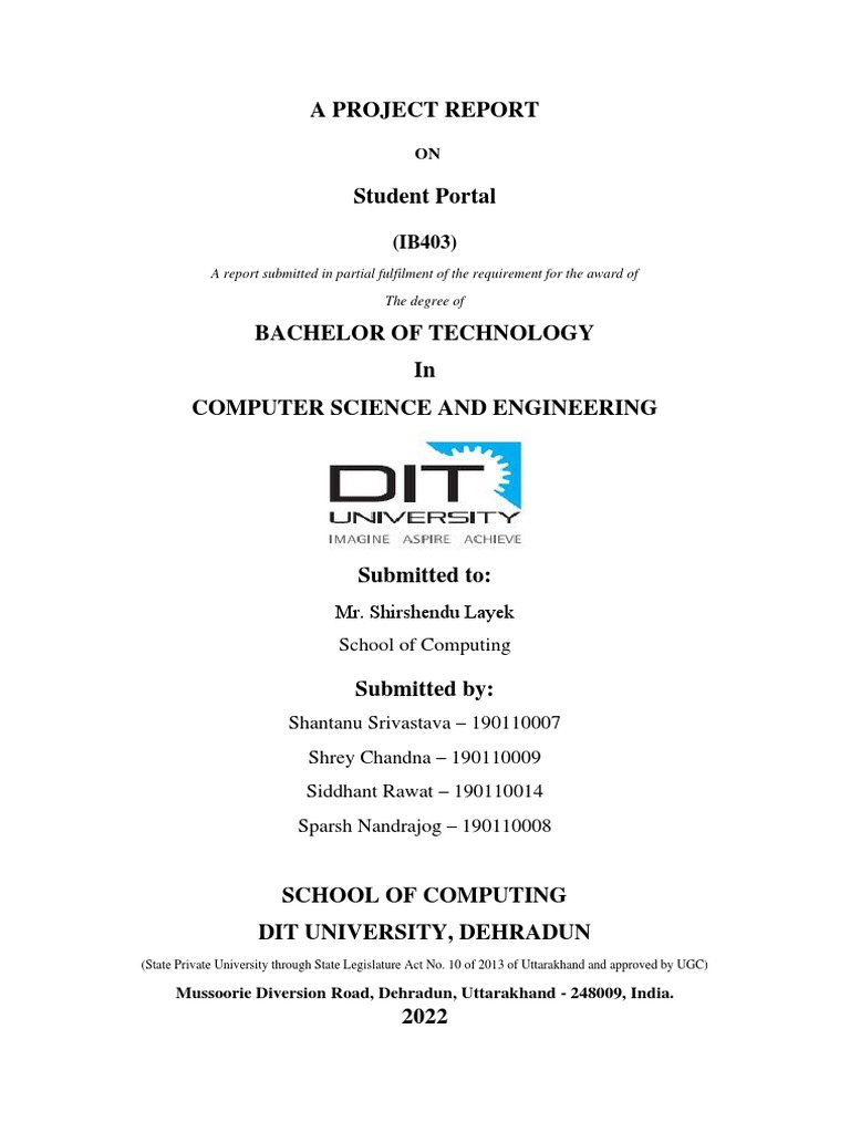 Student Portal Project Report | PDF