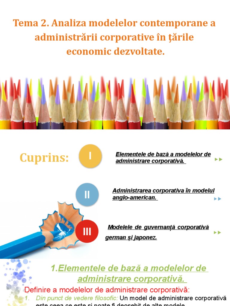 Tema 2. Analiza Modelelor Contemporane A Administrarii Corporative in ...