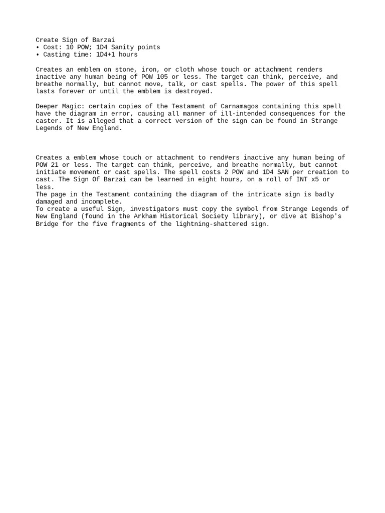 Create Sign of Barzai (バルザイの印の創造) | PDF | Law