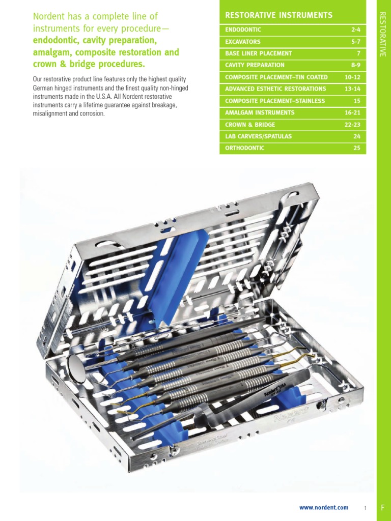 Nordent Catalog Restorative Pages | PDF | Spoon | Blade