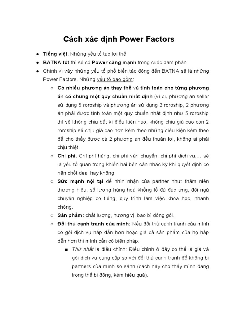 Cách xác định Power Factors | PDF