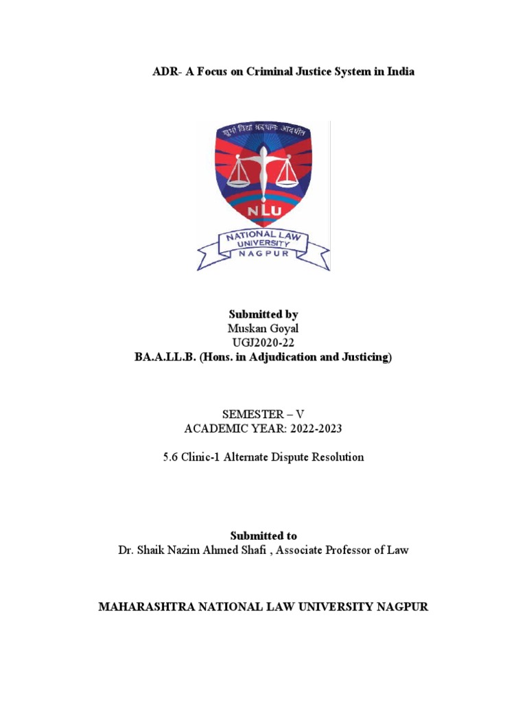 ADR Project | PDF | Alternative Dispute Resolution | Mediation