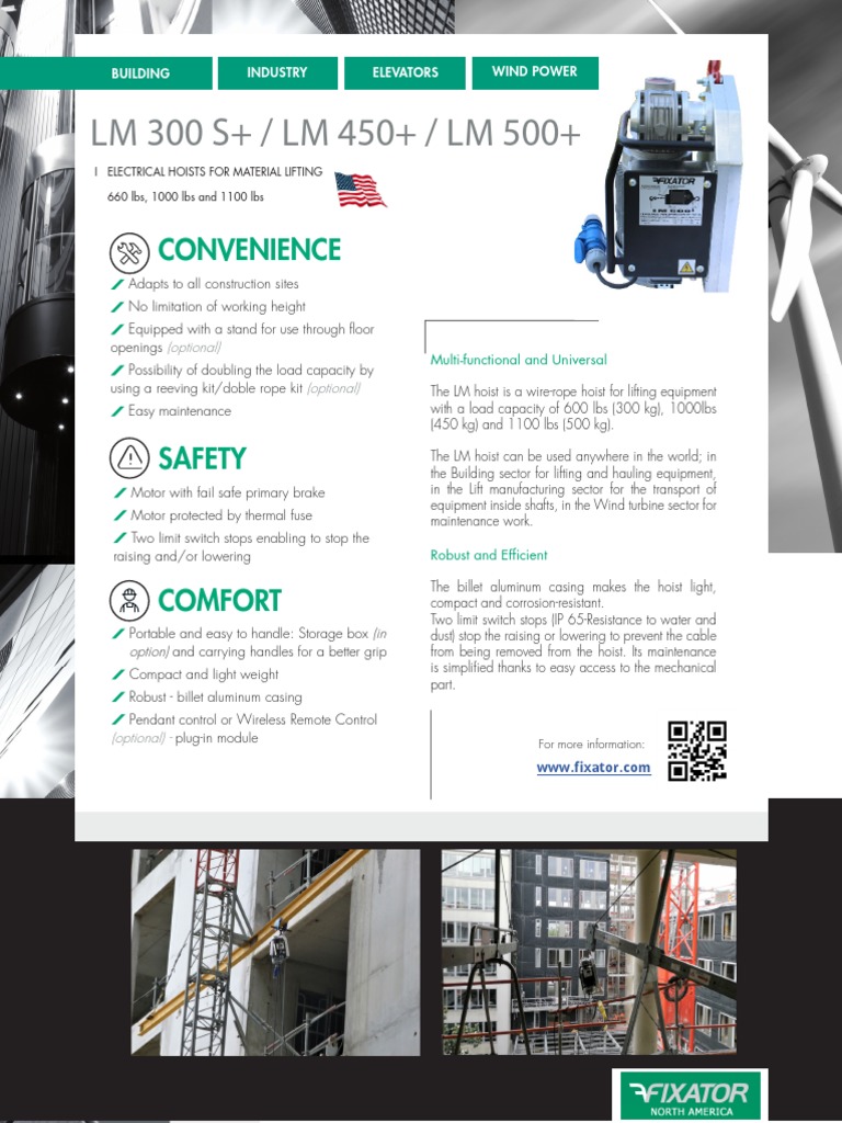 Fixator - Electric - Hoist | PDF | Elevator | Equipment