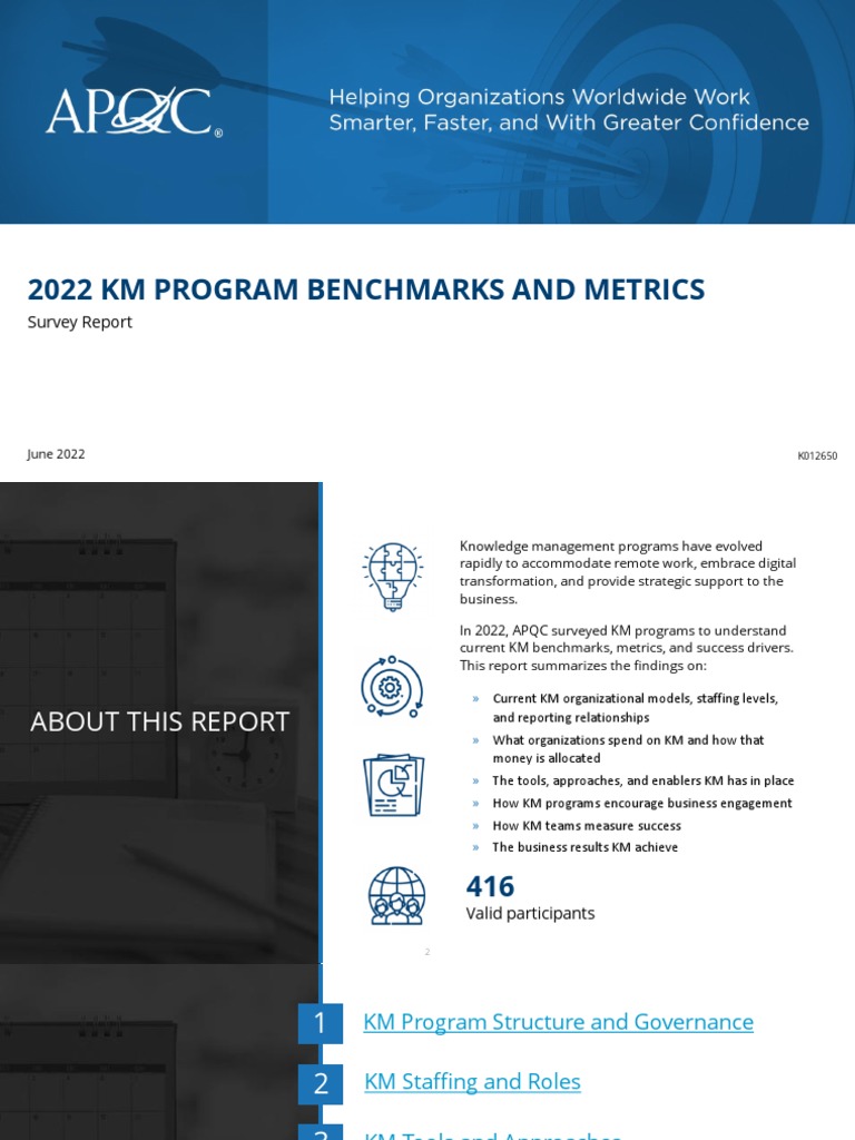 KM Program Benchmarks and Metrics Survey Report | PDF | Full Time ...