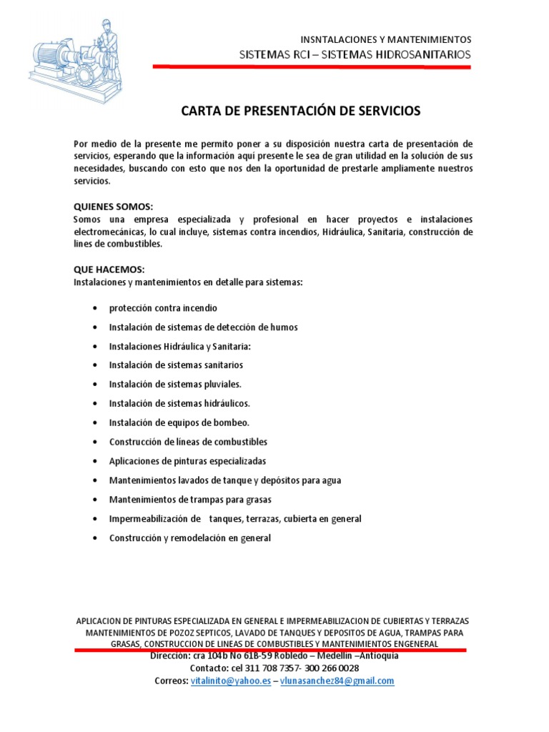 Carta de Presentacion de Servicios | PDF