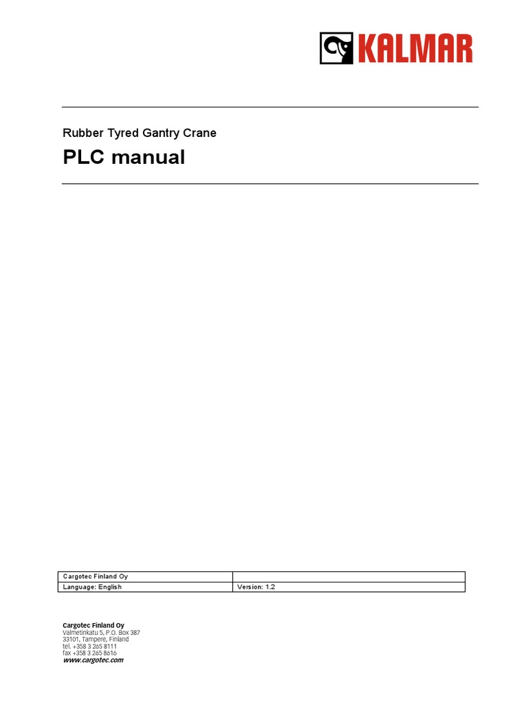 RTG Crane PLC Manual Overview | PDF | Programmable Logic Controller ...