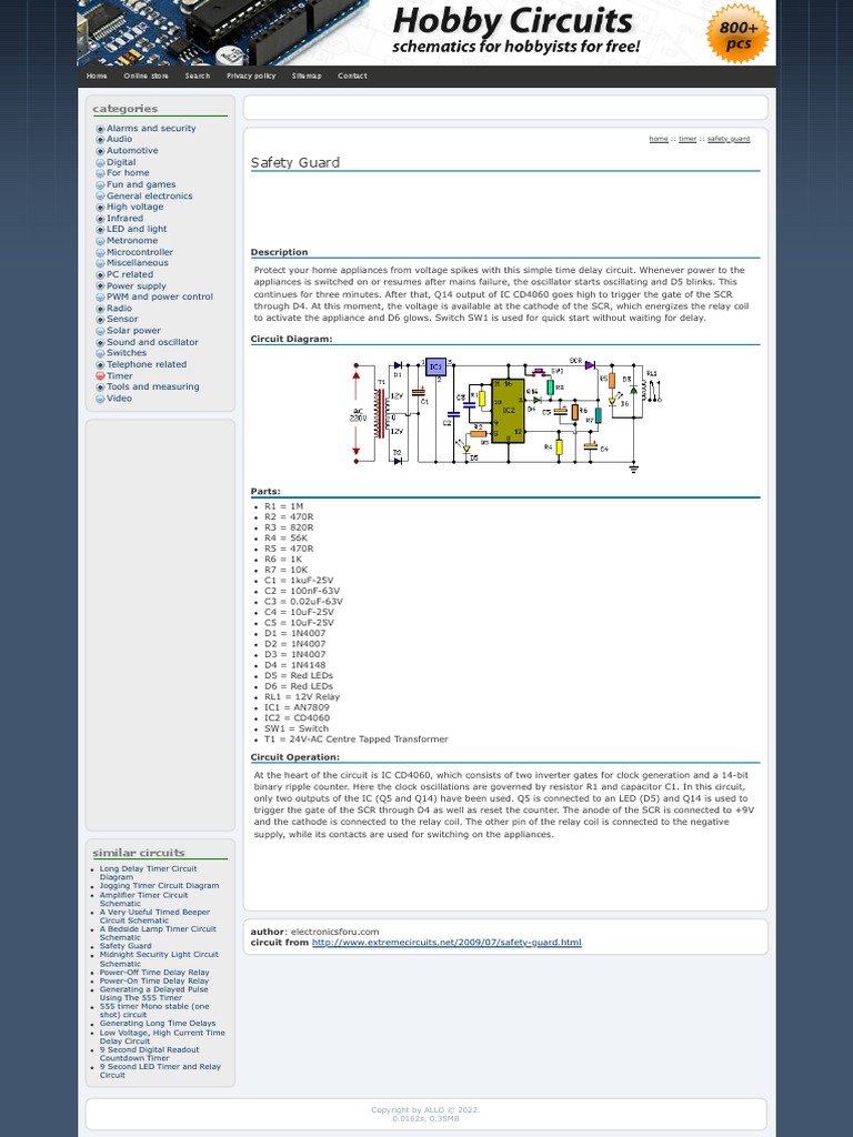 Safety Guard Circuit Diagram and Instructions | Download Free PDF ...