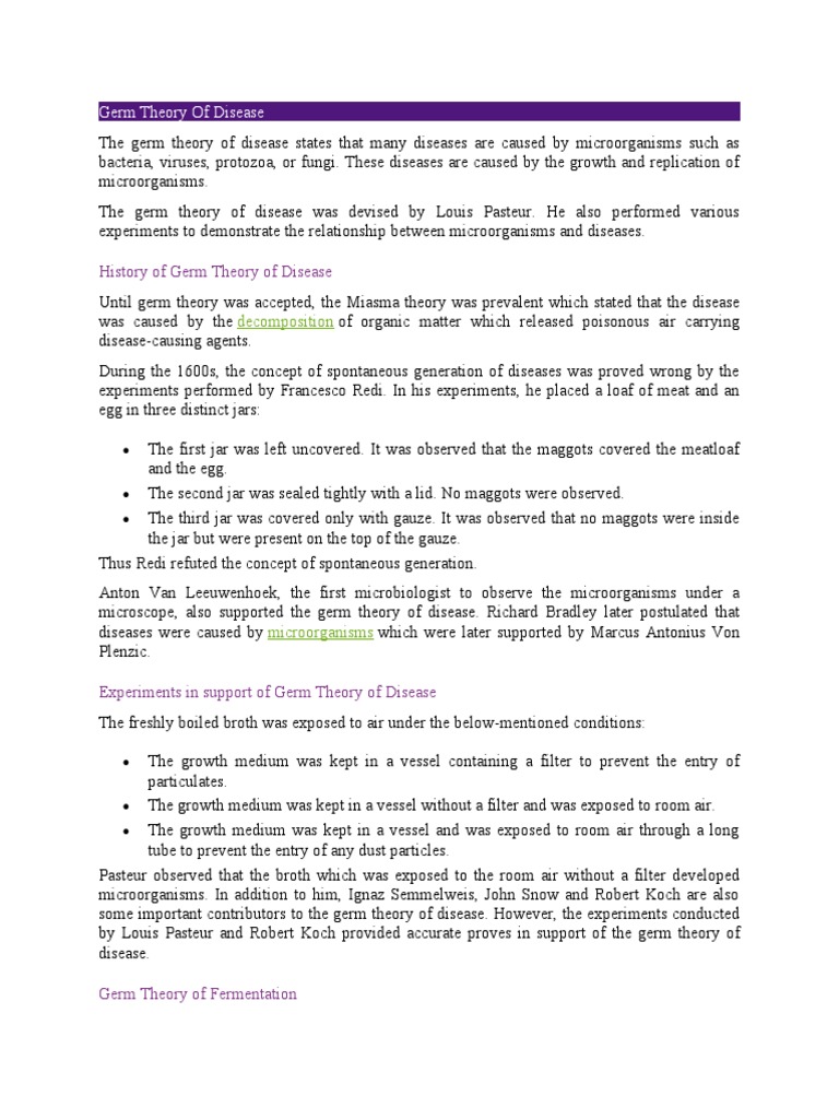 Germ Theory of Disease 2 | PDF