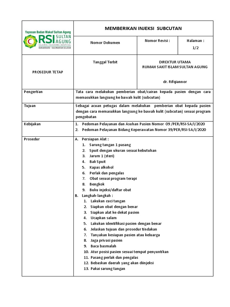 Prosedur Pemberian Injeksi Subkutan: Langkah-Langkah Penyuntikan Obat ...