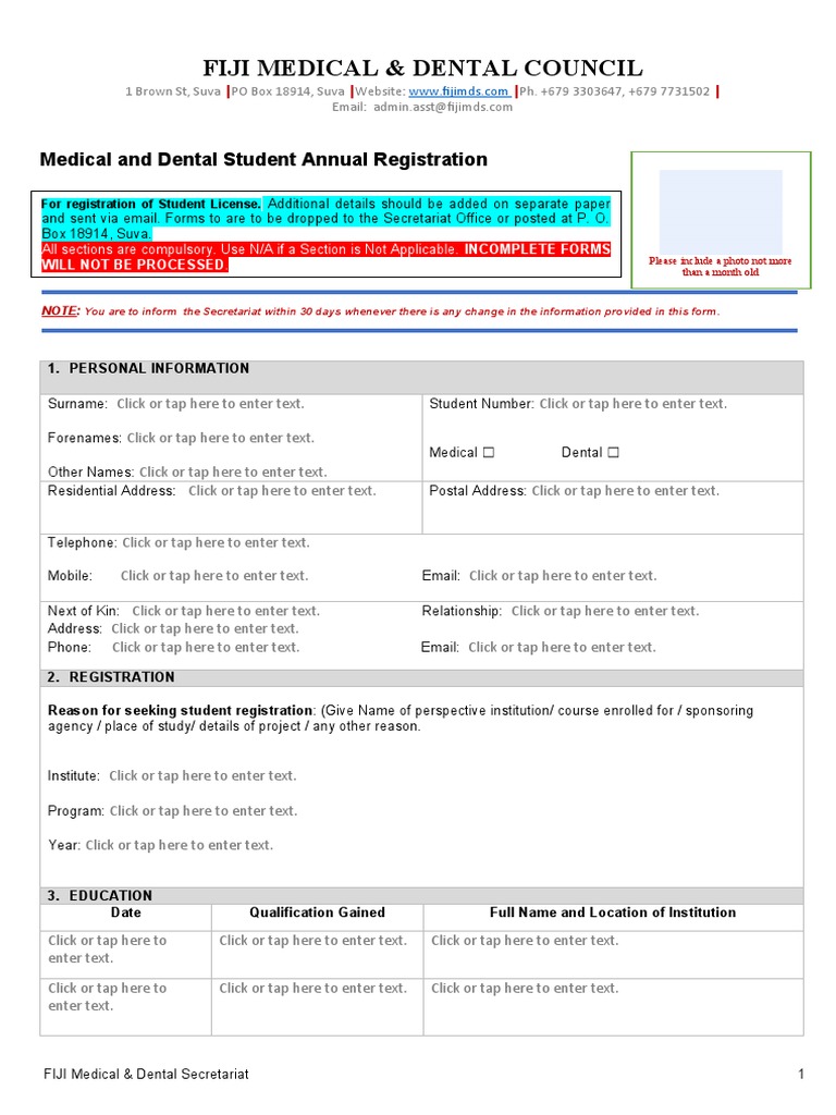 Medical and Dental Student Annual Registration - License Renewal Form ...