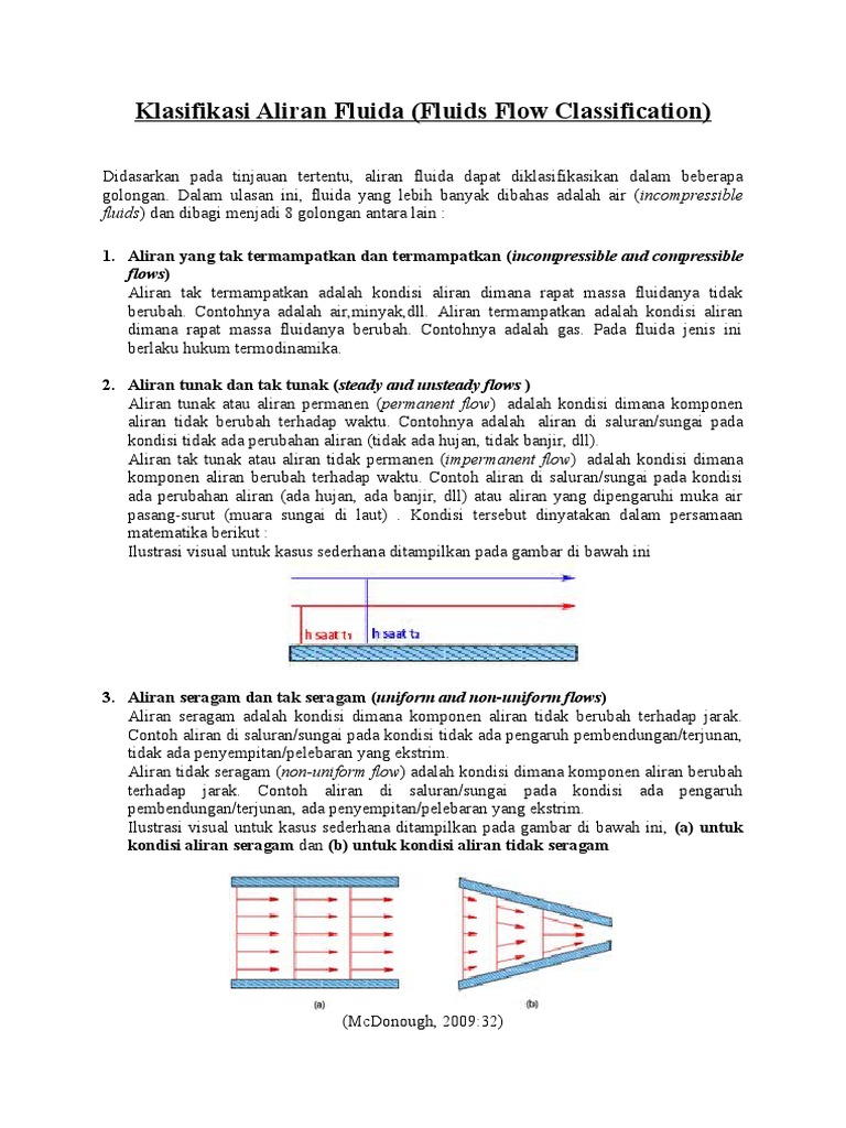 Klasifikasi Aliran Fluida dan Jenisnya | PDF | Sains & Matematika
