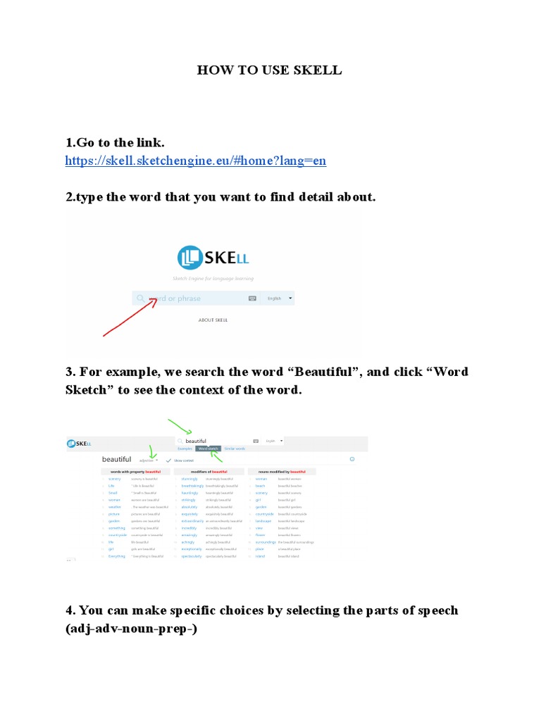 Guide to Using SKELL and Sketch Engine | PDF | Foreign Language Studies